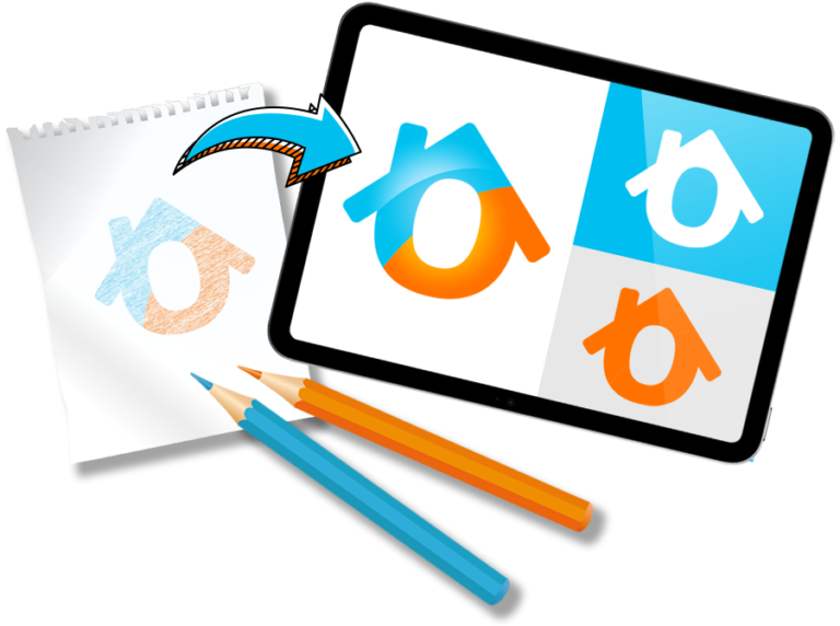 Je getekende logo digitaal laten maken voor €45 - Logo ontwerp